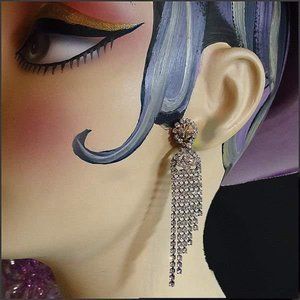 Jewelry | 196s Chandelier Pierced Rhinestone Earrings Exceptional ...